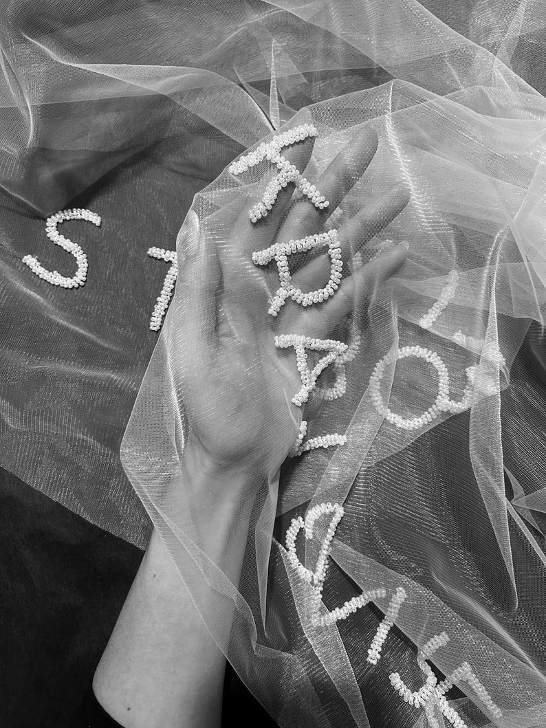 Personalized Wedding Veil, Embroidery, Beads, Pearls, Custom Veil ...