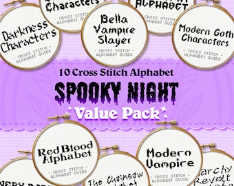 10 Counted Cross Stitch PDF Pattern "tiny Alphabet Alphabet Value Pack ...