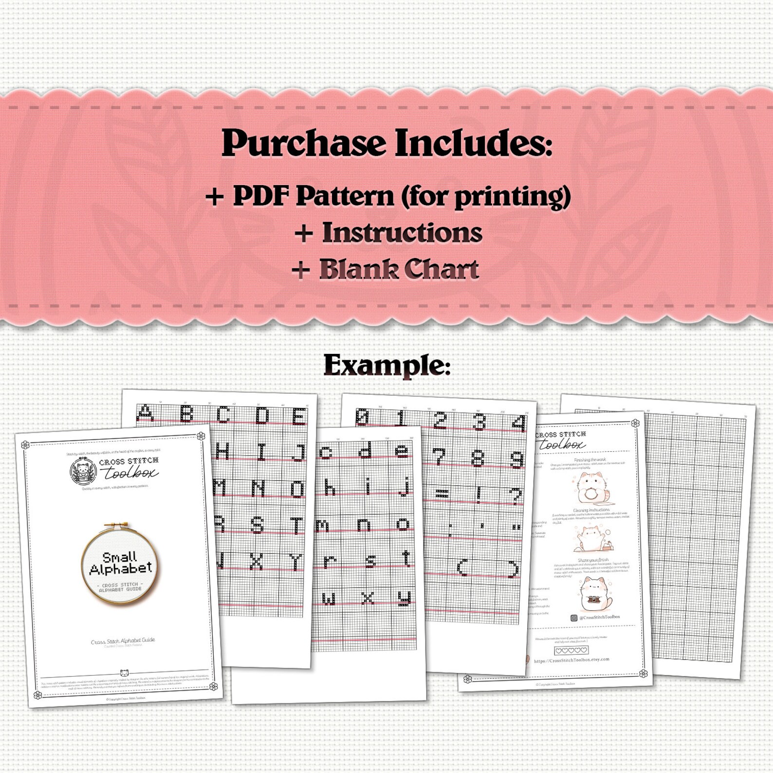 10 Counted Cross Stitch PDF Pattern "tiny Alphabet Alphabet Value Pack ...