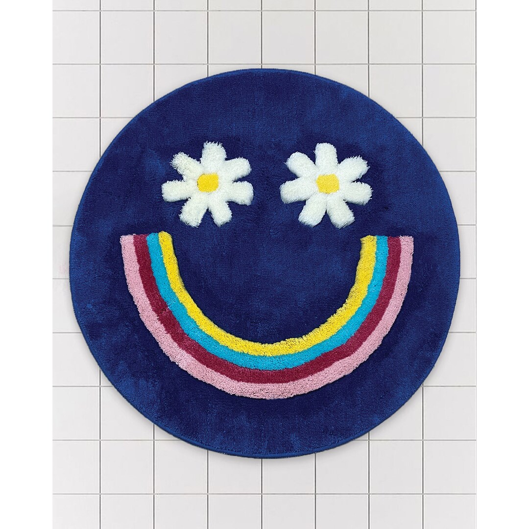 Smiley Face Rug, Kids Room Rug, Area Decoration Rug, Carpet, Flower ...