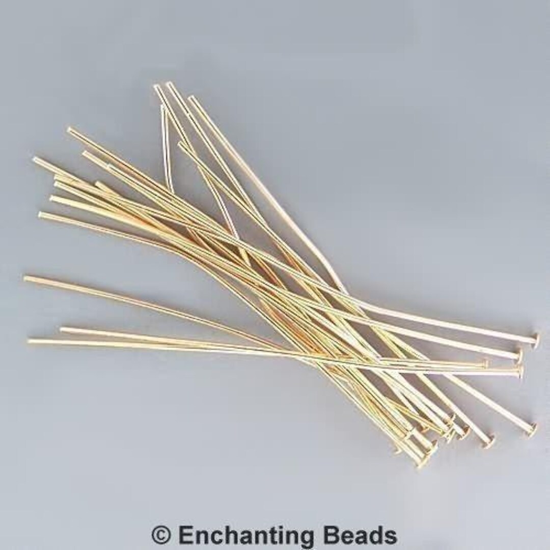 4 Inch 21ga Gold-plated Headpins 42950 144 21 Gauge Gold Head Pins ...