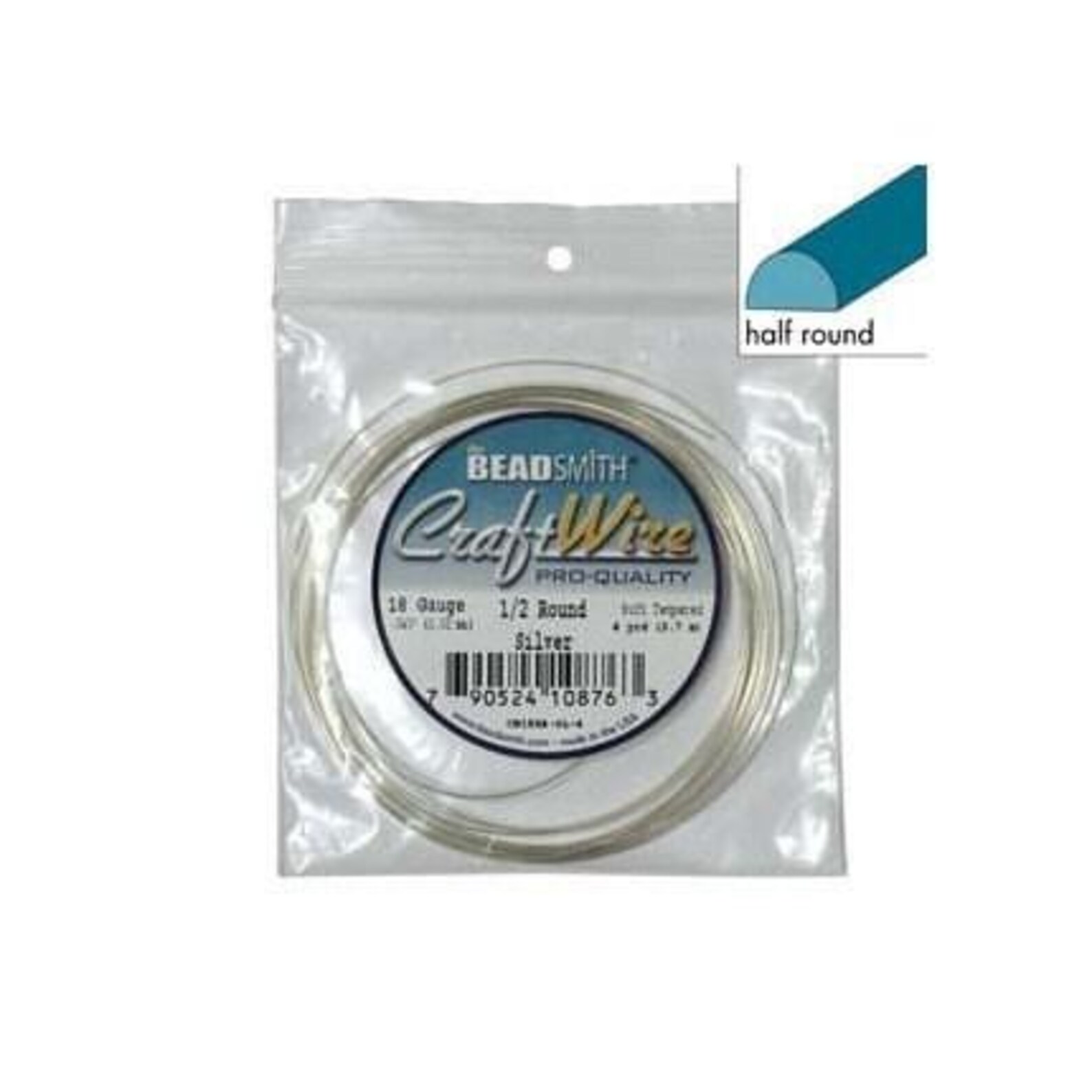Half Round 18 Gauge Silver Plated Wire 4yd 41571 Beadsmith Wire, Silver ...