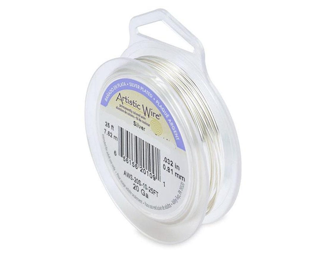 Artistic Wire 20 Gauge Tarnish Reistant Silver 42914 25 Feet Round Wire ...