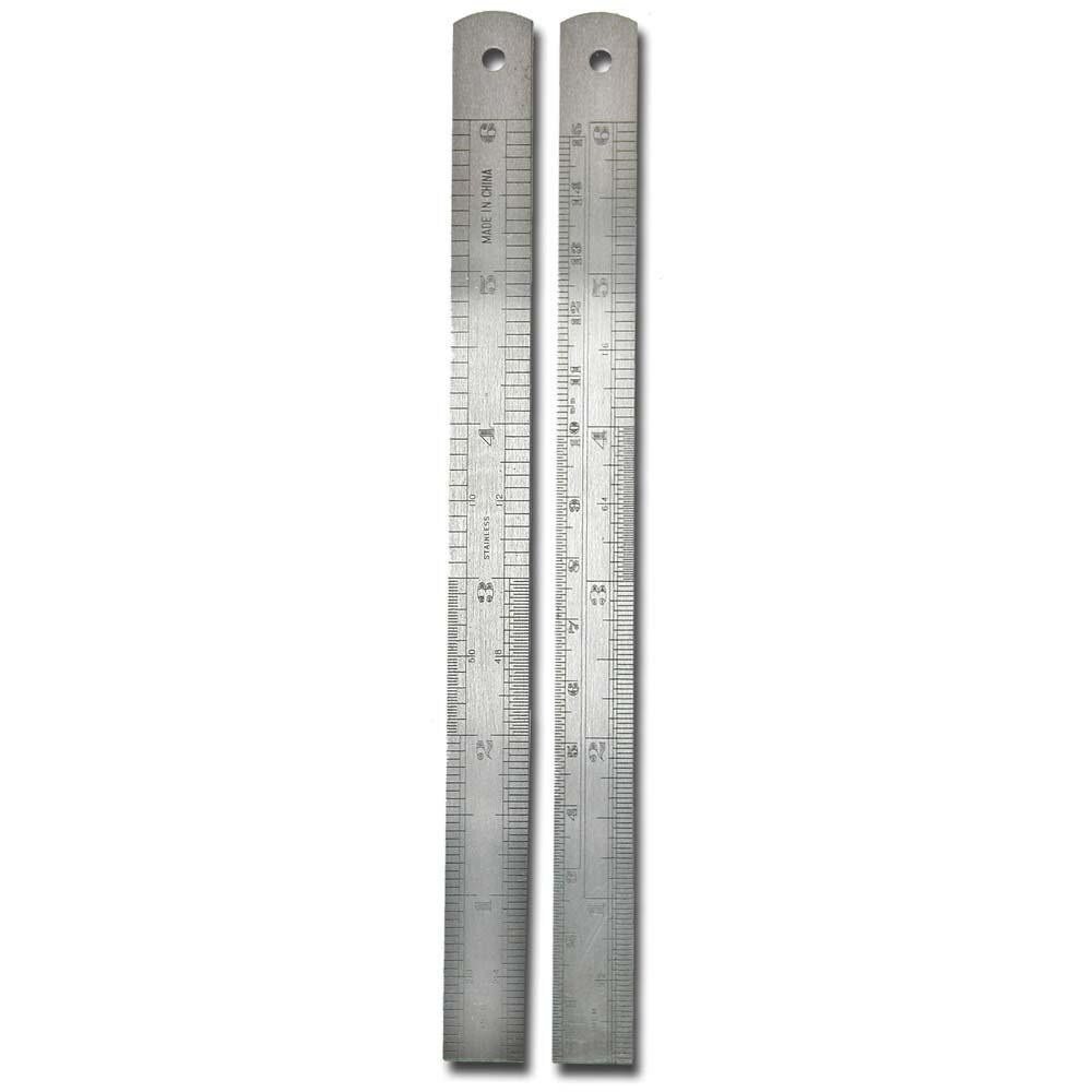 6 Inch Metal Rulers, Inches & Metric Ruler 55247 (2), Compact Ruler ...