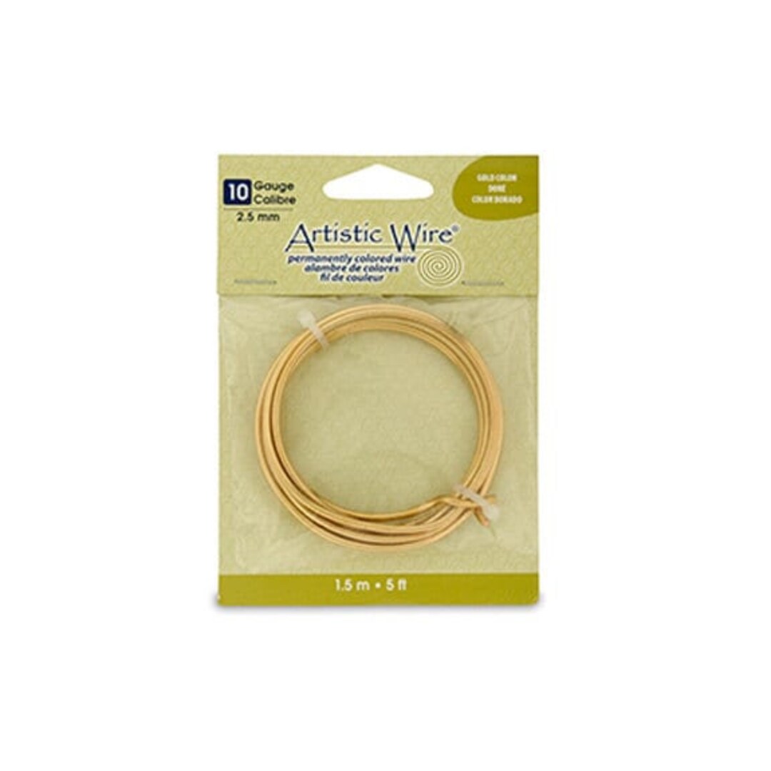 Artistic Wire Silver Plated Gold 10 Gauge Round 5 Feet 43053 Thick ...