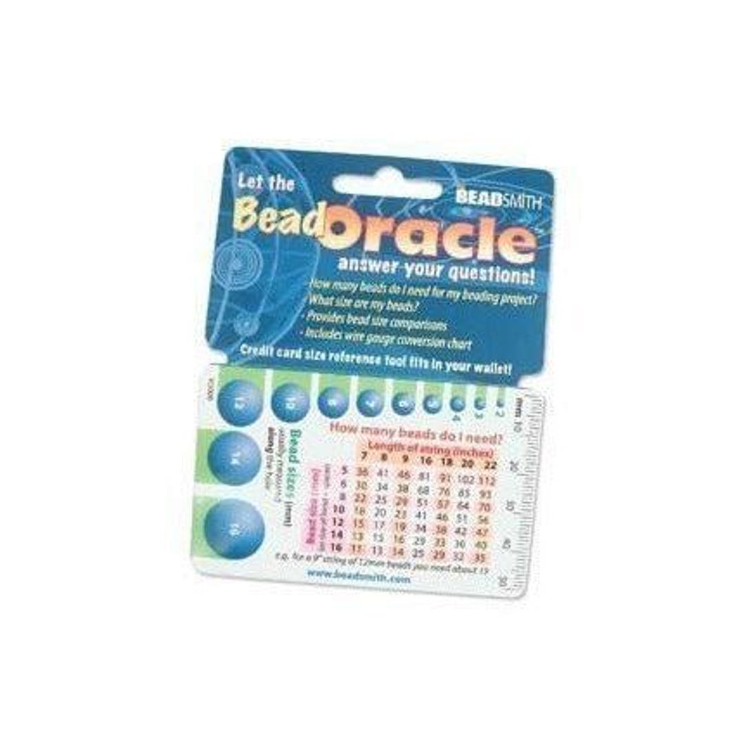 Bead Oracle Reference Card, Compact Design, Bead Size, Gauge ...