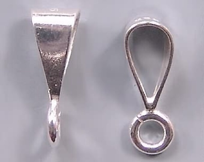 Simple Sterling Silver Bails 42631 (20 Bulk Pack) Jewelry Bails, Simple ...