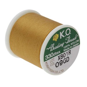 K.O. Beading Thread, Gold Japanese Beading Thread 43329 55 Yds, KO ...