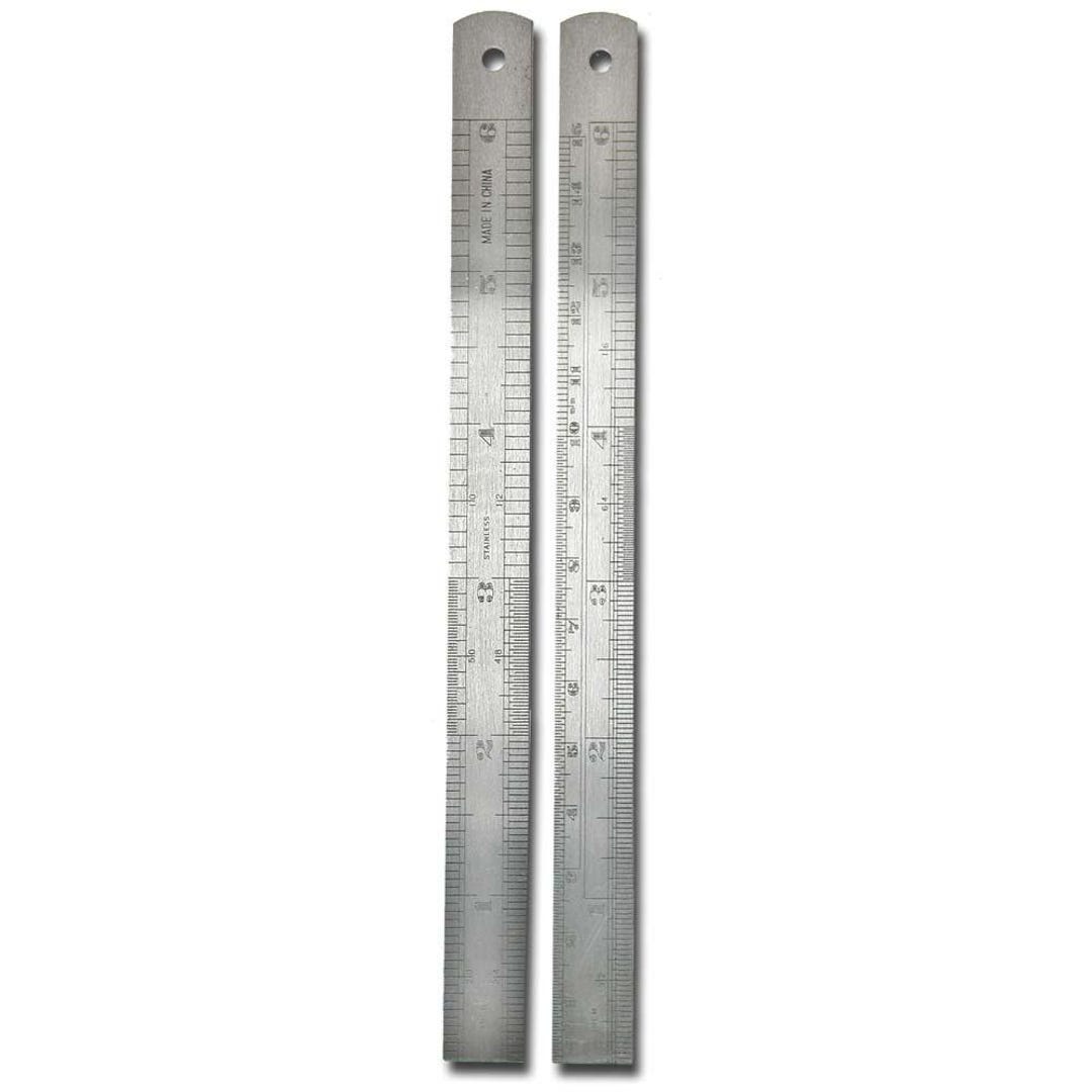 6 Inch Metal Rulers, Inches & Metric Ruler 55247 (2), Compact Ruler ...