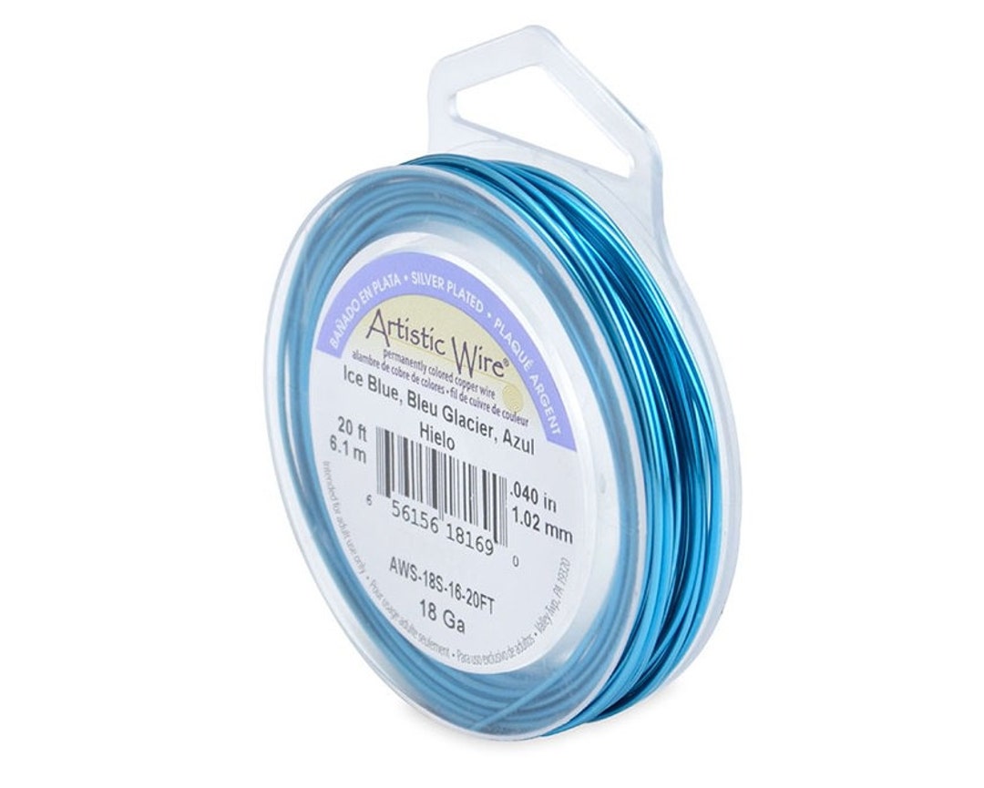 Artistic Wire 18 Gauge Silver-plated Ice Blue 41306 Round Wire, Jewelry ...