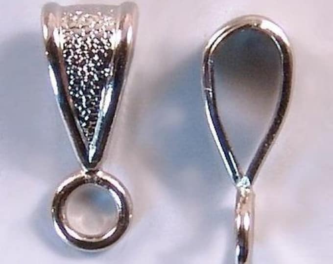 Simple Sterling Silver Bails 42631 (20 Bulk Pack) Jewelry Bails, Simple ...
