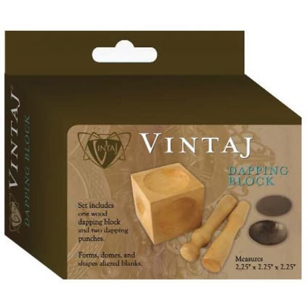 Vintaj Wood Dapping Block With 2 Dapping Punches 55128 Shape - Etsy
