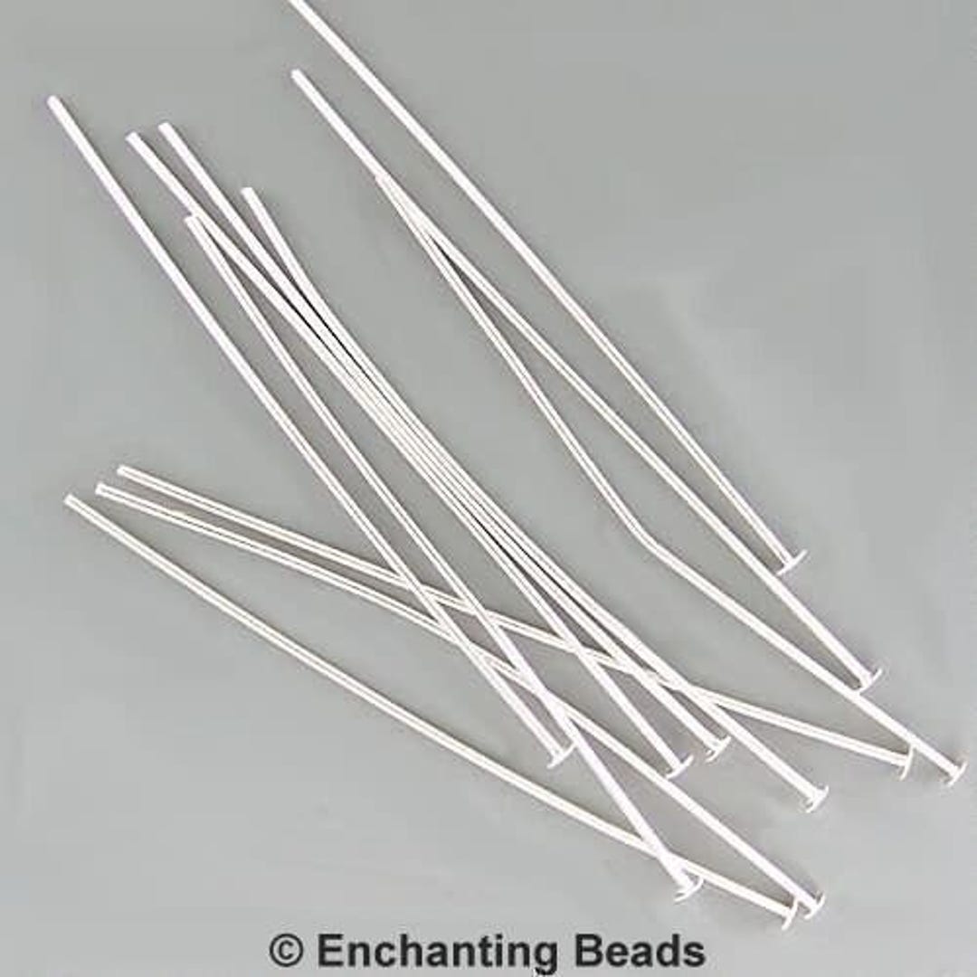4 Inch 21ga Silver-plated Headpins 42978 144 21 Gauge Silver Head Pins ...