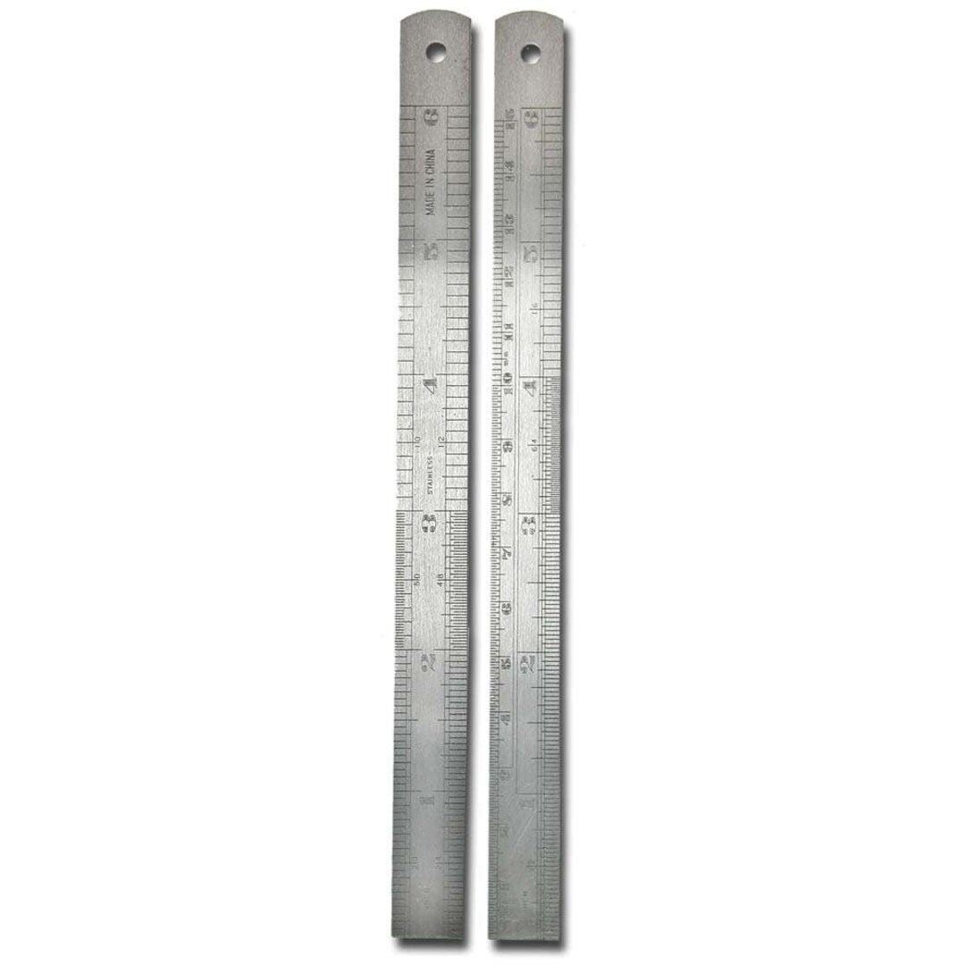 6 Inch Metal Rulers, Inches & Metric Ruler 55247 2, Compact Ruler ...