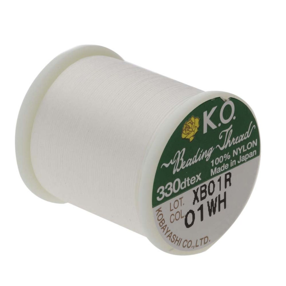 K.O. Beading Thread, White Japanese Beading Thread 43320 55 Yds, KO ...