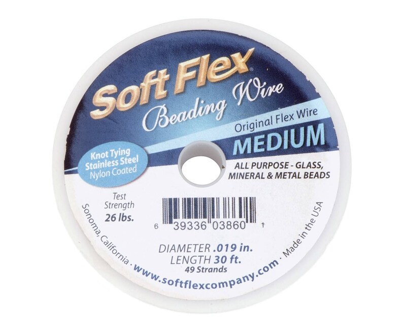 Soft Flex Beading Wire .019in 30ft Satin Silver Medium | Etsy