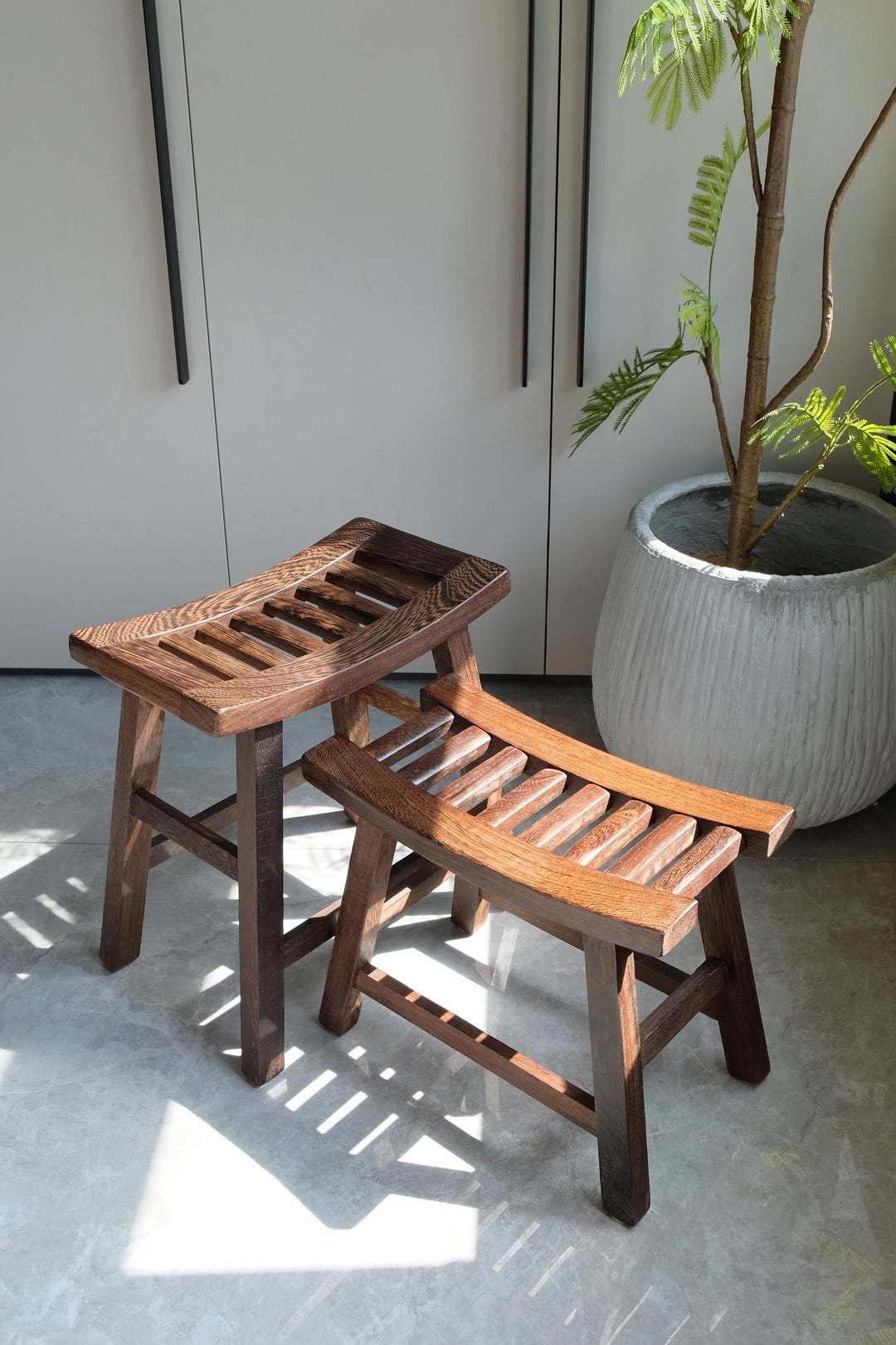Vintage Wood Step Stool | Plant Stand | Handcrafted Wood Meditation ...