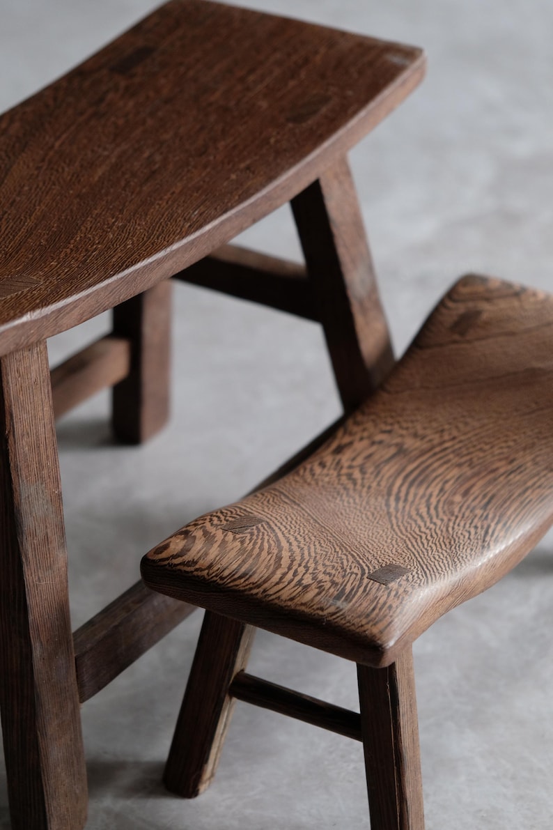 Vintage Wooden Step Stool and Child's Footstool Handcrafted Wooden ...