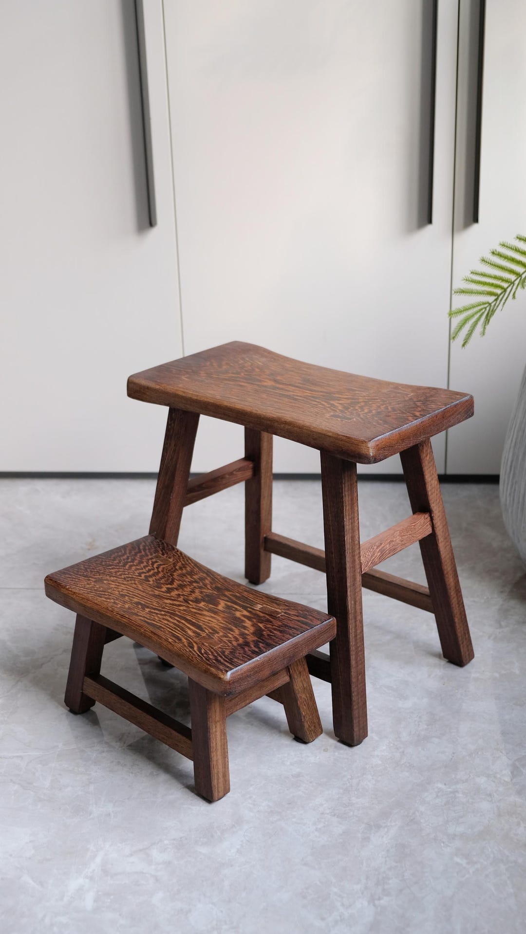 Handmade Wenge Wood Step Stool: Rustic Foot Rest - Etsy