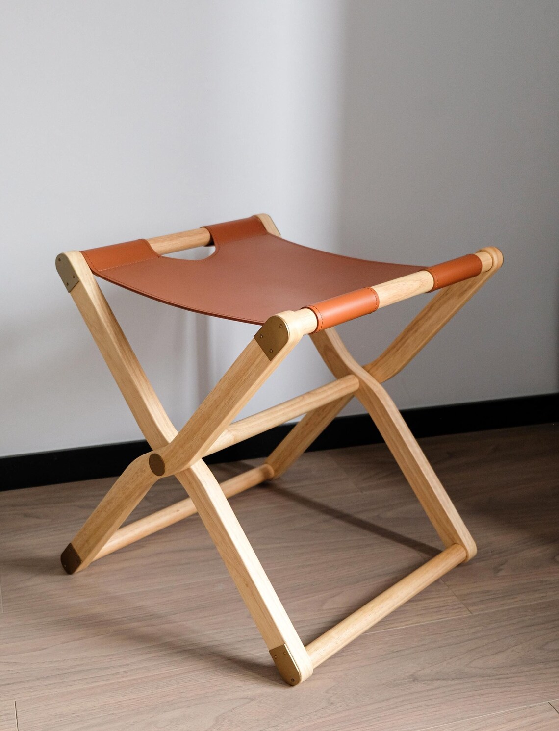 Bridle Leather Stool Vanity Chair Foldable Stool Modern Minimalist ...