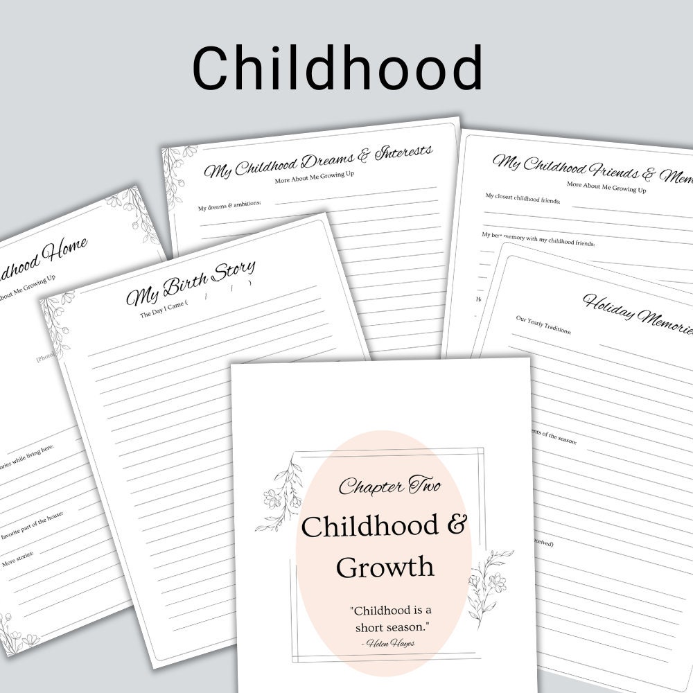 Customizable Legacy Journal Printable 60 Pages Grandparent's Life Story ...