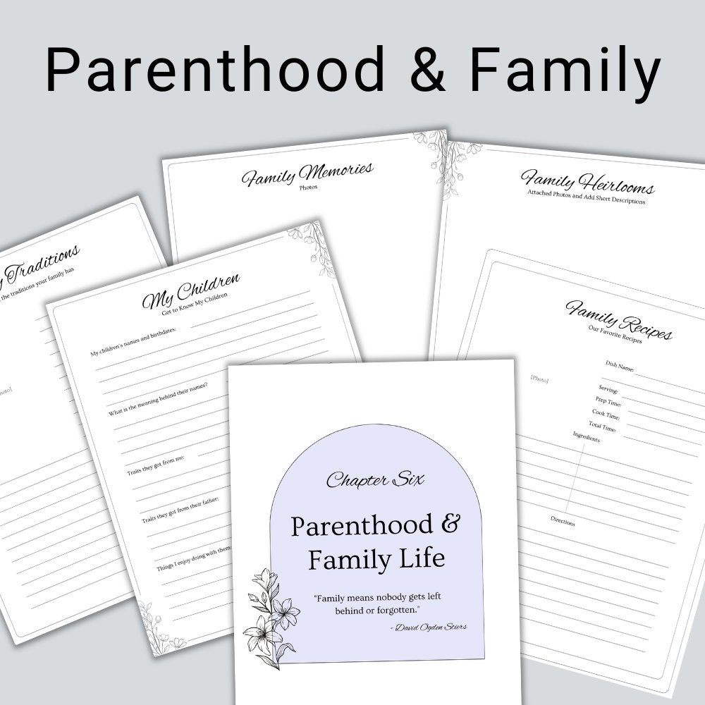 Customizable Legacy Journal Printable 60 Pages Grandparent's Life Story ...