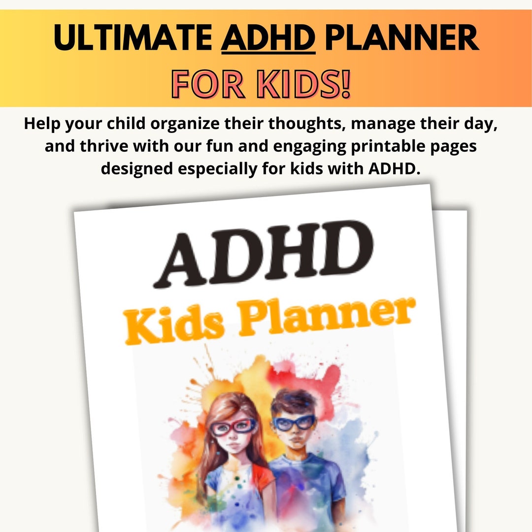 ADHD Planner for Kids, Color-coded Kids ADHD Journal Printable Tracker ...