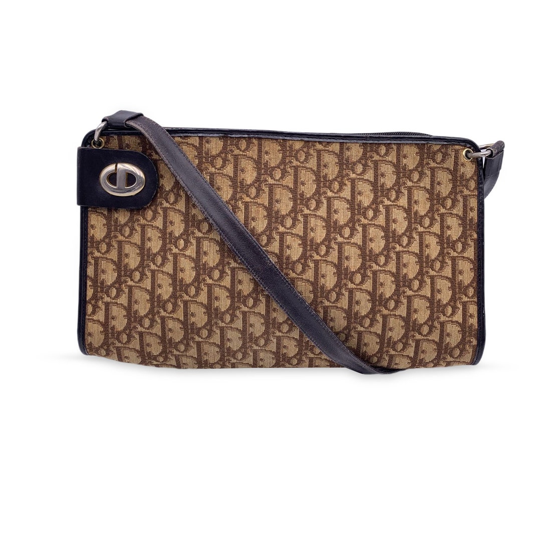 Authentic Christian Dior Vintage Brown Logo Canvas Oblique - Etsy