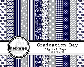 Digital Scrapbook Paper Graduation Day Scarlet and Gray | Etsy