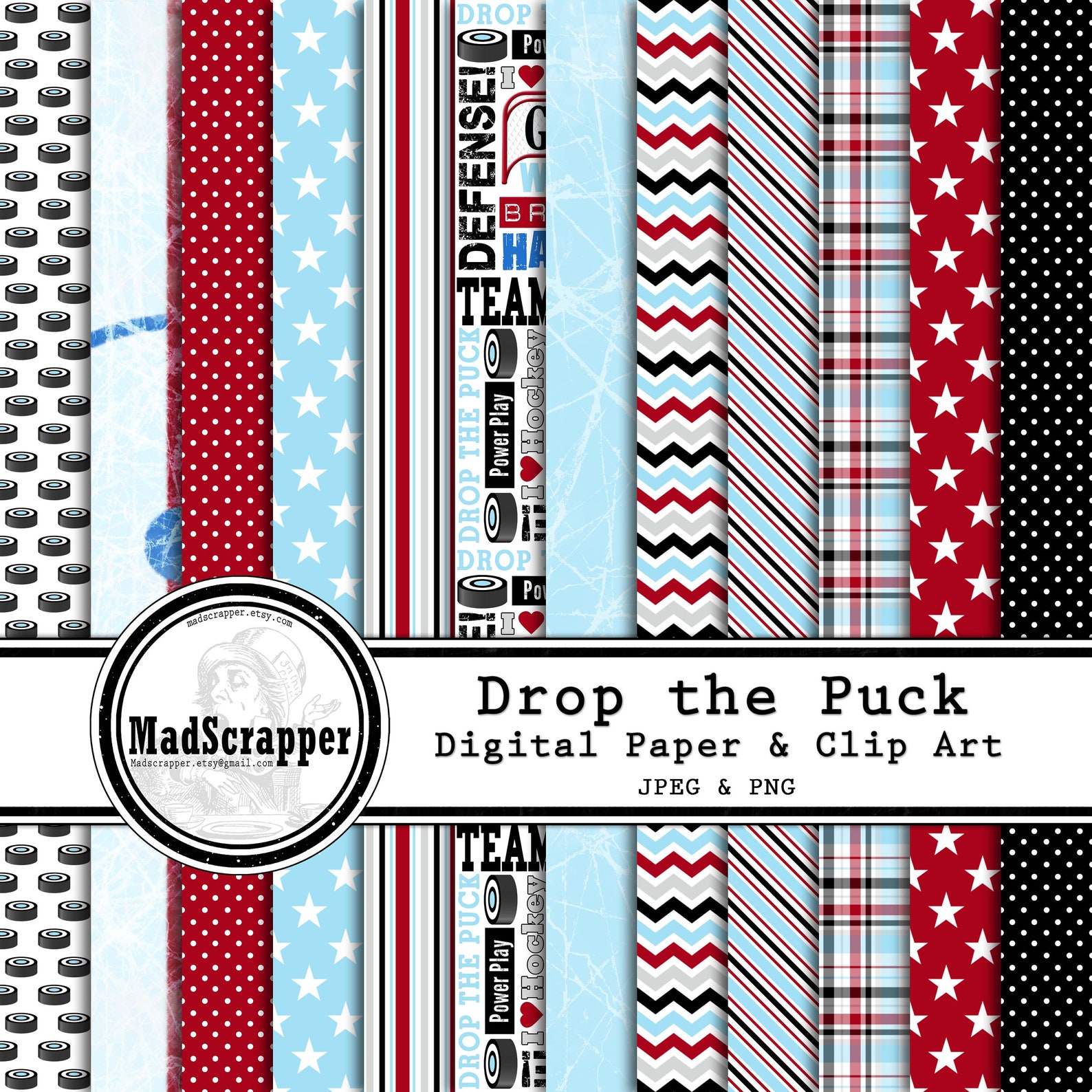 Digital Scrapbook Paper Hockey Paper Digital Hockey | Etsy