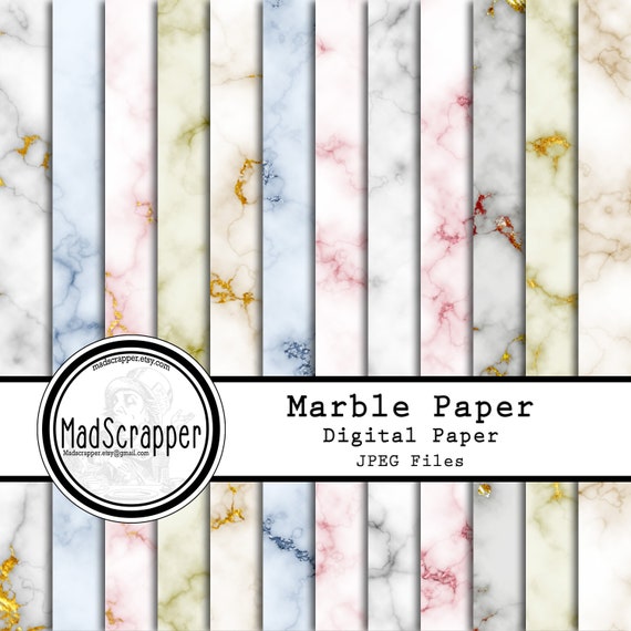 Paper, Party & Kids Materials Digital Scrapbook Paper Marble Digital ...