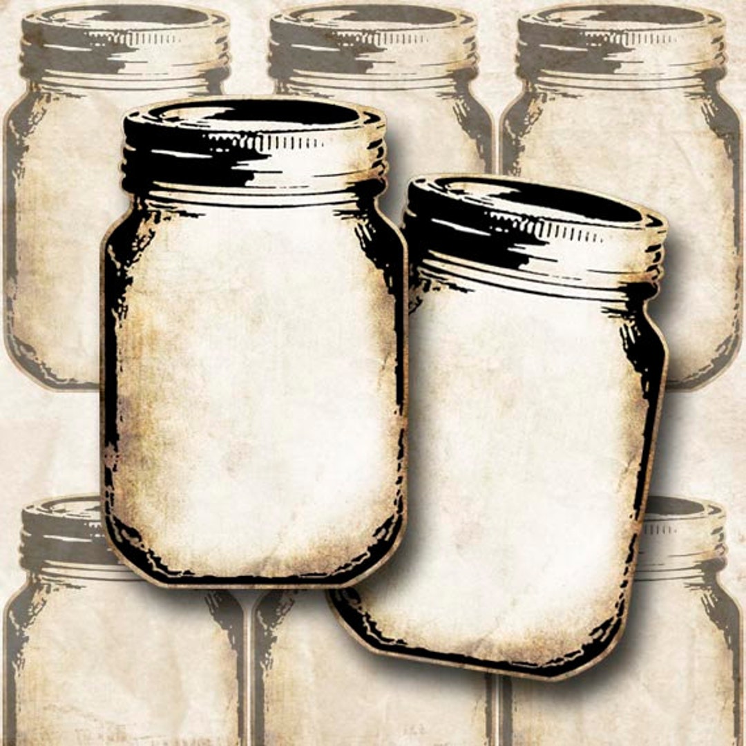 Digital Tags Antique Paper Mason Jar Tags Gift Tags Printable - Etsy