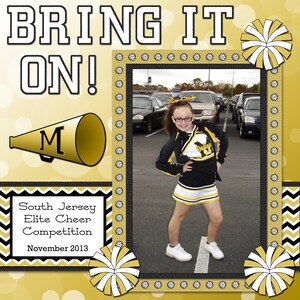 Digital Scrapbook Paper Cheerleading Black and Gold Digital Cheer Paper ...