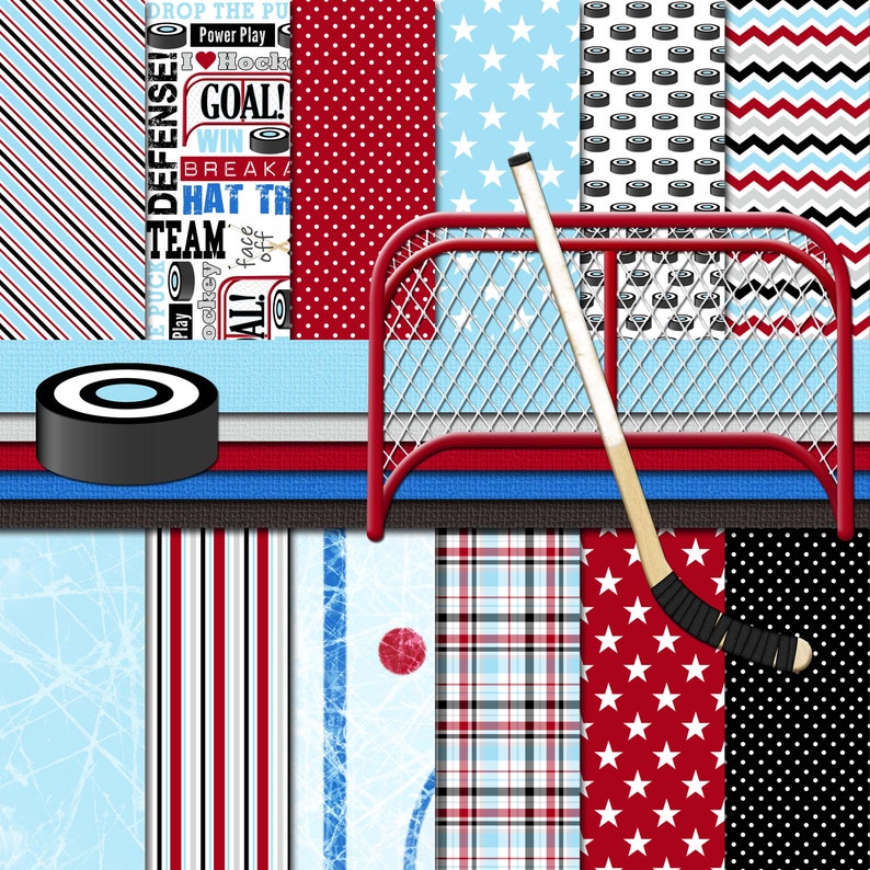 Digital Scrapbook Paper Hockey Paper Digital Hockey - Etsy Canada