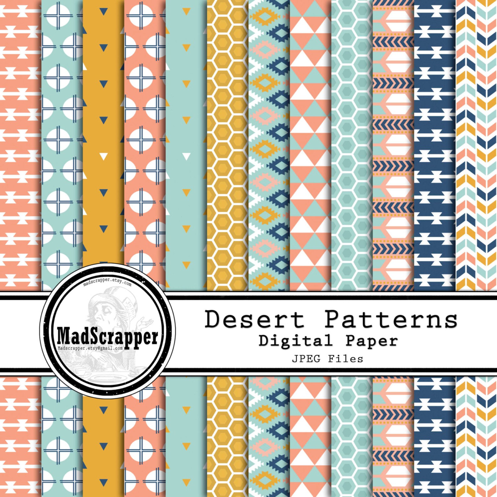Digital Scrapbook Paper Desert Patterns Digital Desert Paper | Etsy