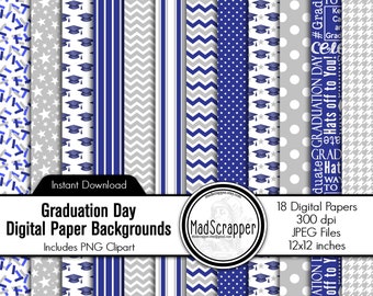 Digital Scrapbook Paper Graduation Day Digital Paper Black and Red Grad ...