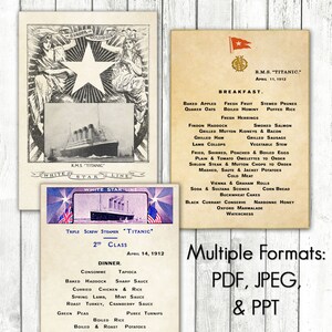 Titanic Menus Printable: First Class, Editable (digital Download) - Etsy