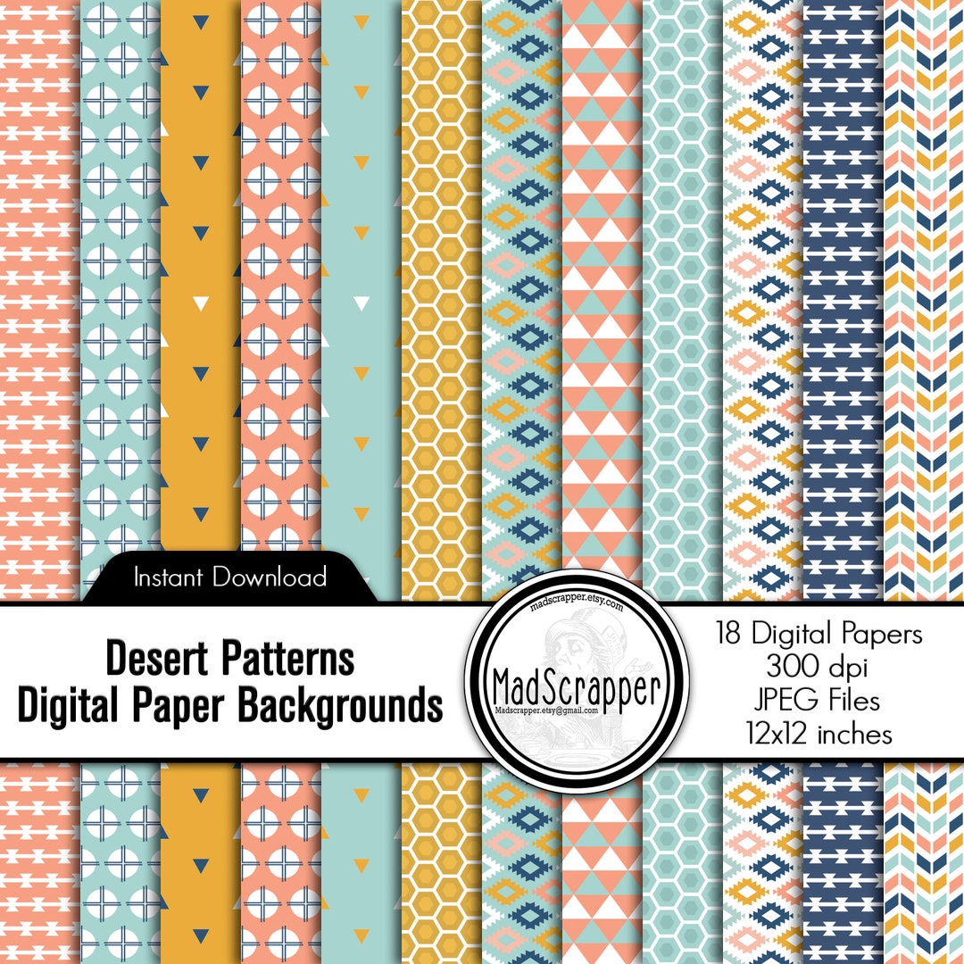 Digital Scrapbook Paper Desert Patterns Digital Desert Paper ...