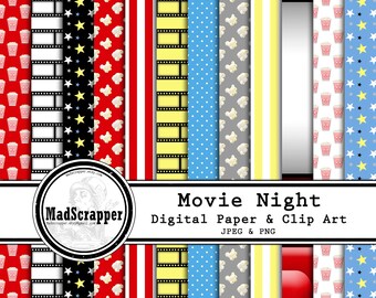 Movie Night Clip Art | Etsy