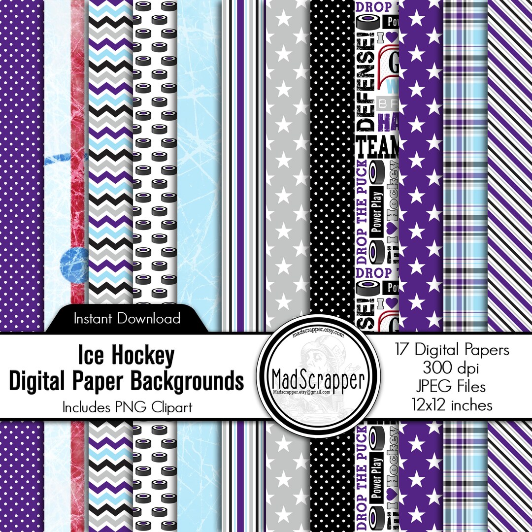 Digital Scrapbook Paper Hockey Paper Digital Hockey Backgrounds and ...
