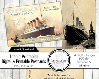 Titanic Postcards Printable: Recreated Vintage Designs (digital ...
