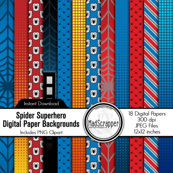 Superhero Scrapbook Paper - Etsy