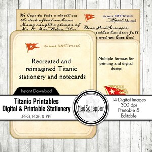 Digital Titanic Printables Titanic Stationery Printable and Editable ...