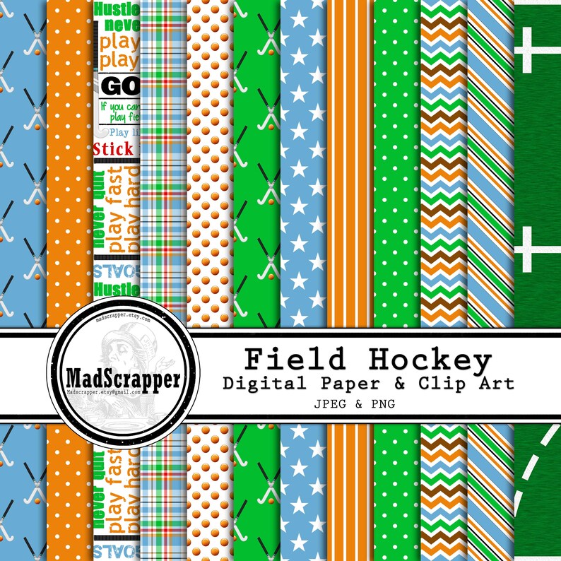Digital Scrapbook Paper Field Hockey Paper Digital Field | Etsy