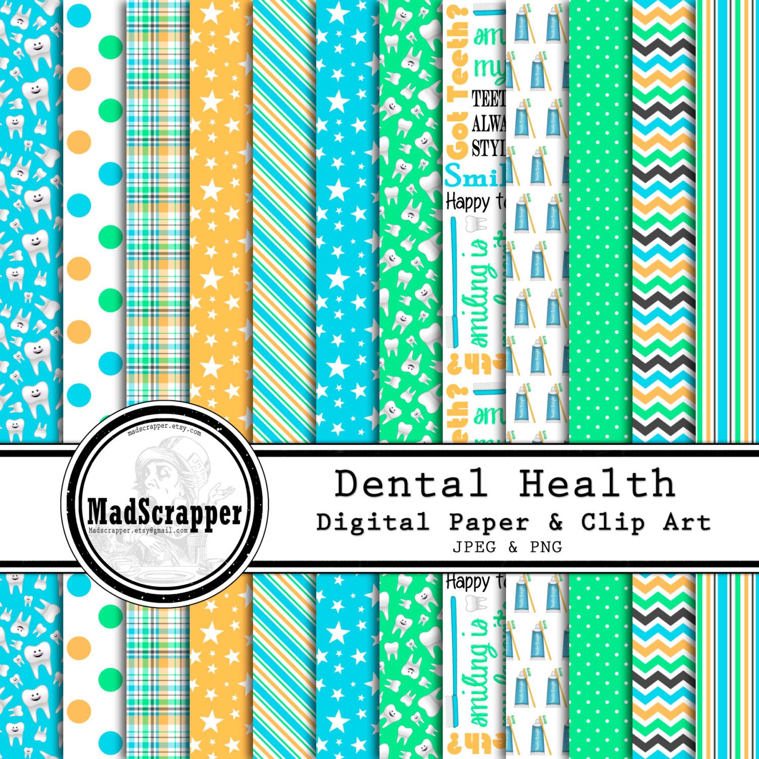 Digital Scrapbook Paper Dentist Paper Digital Dentist First | Etsy