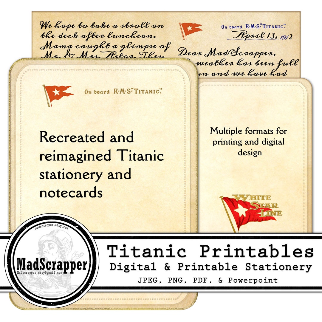 Digital Titanic Printables Titanic Stationery Printable and - Etsy ...