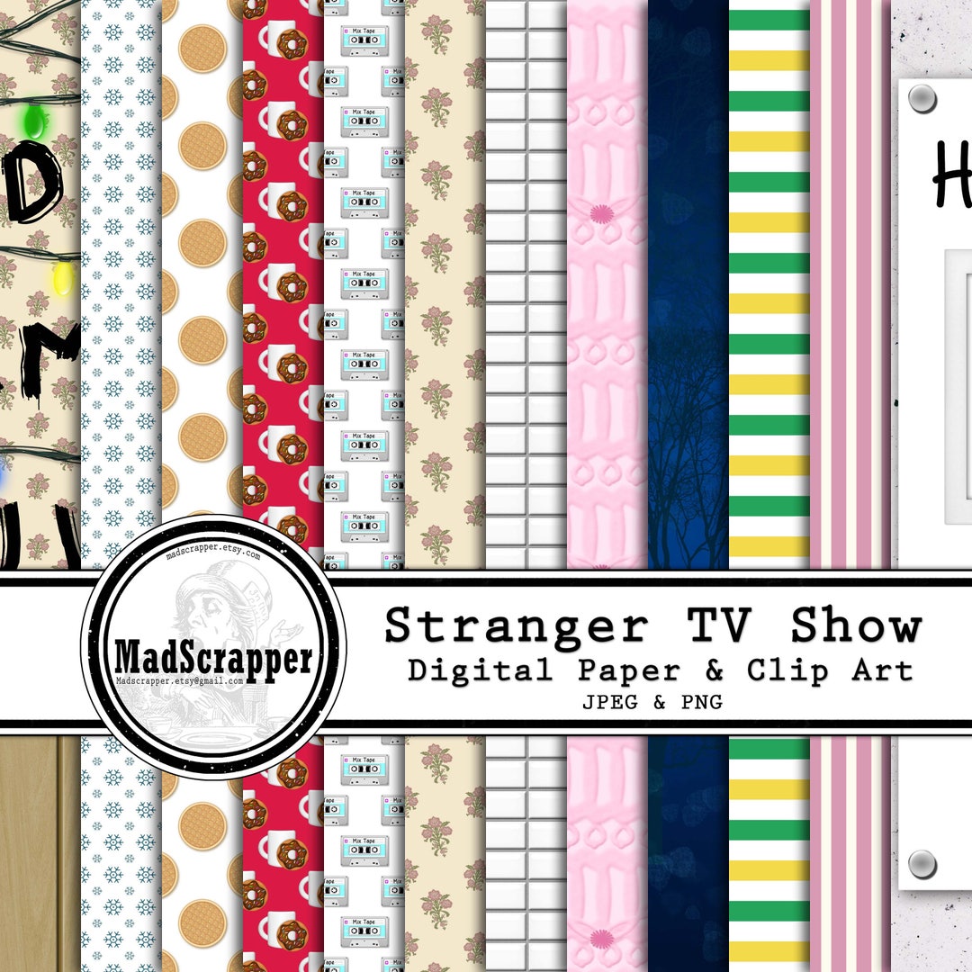 Digital Scrapbook Paper Stranger TV Show Digital Paper Pack - Etsy