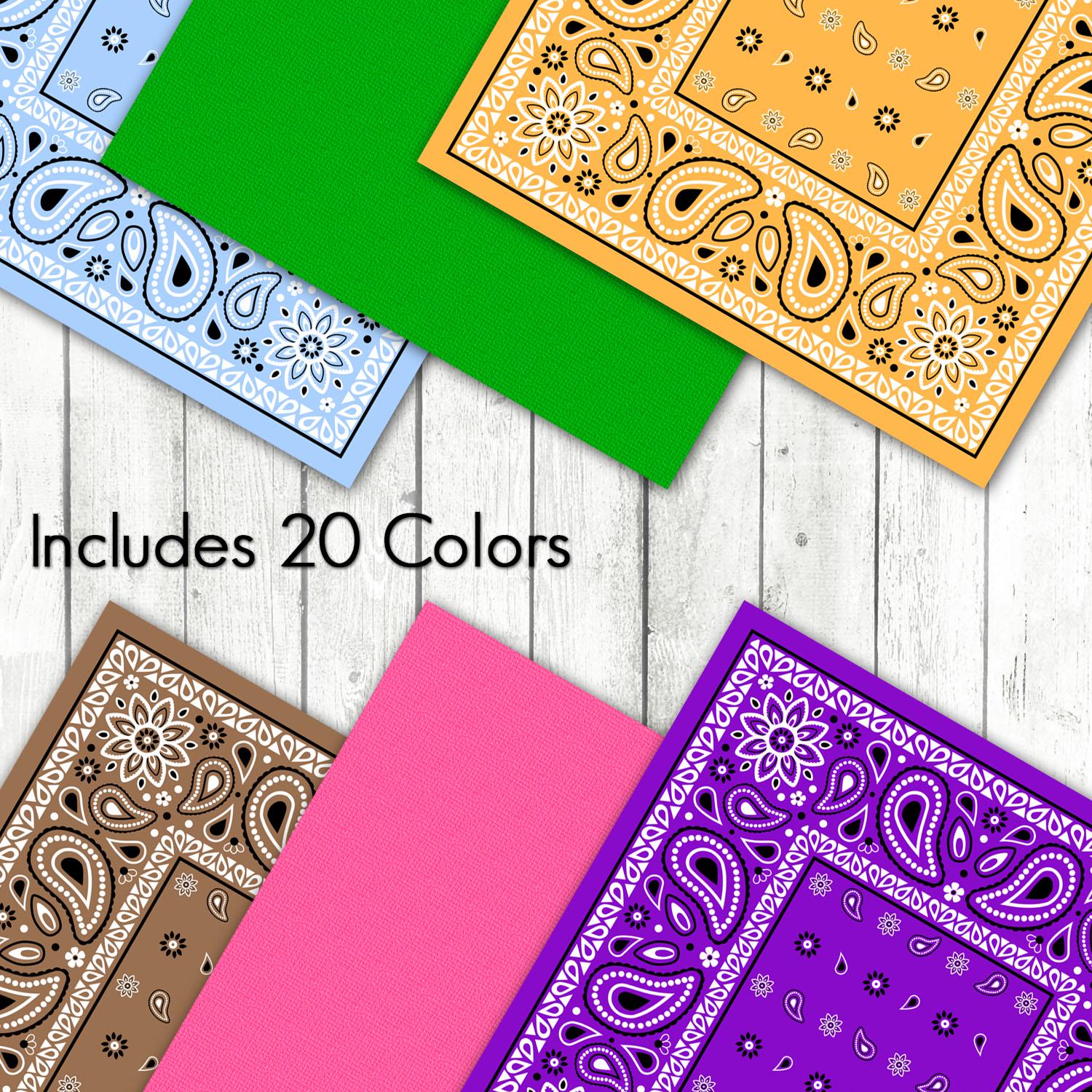 Bandana Scrapbook Paper: Digital Bandana Paper Backgrounds Rainbow ...