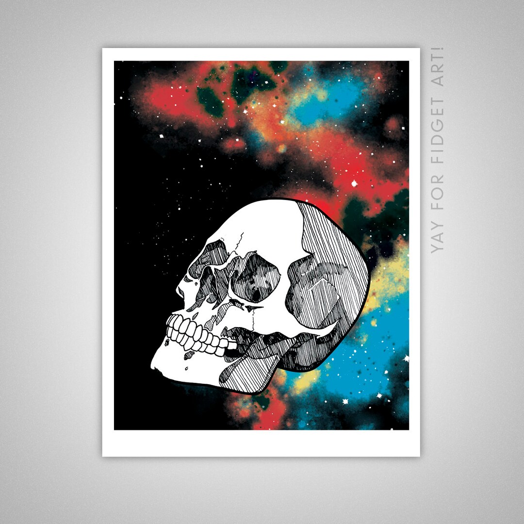 Cosmic Skull Giclee Illustration 8x10" Wall Art Print - Etsy