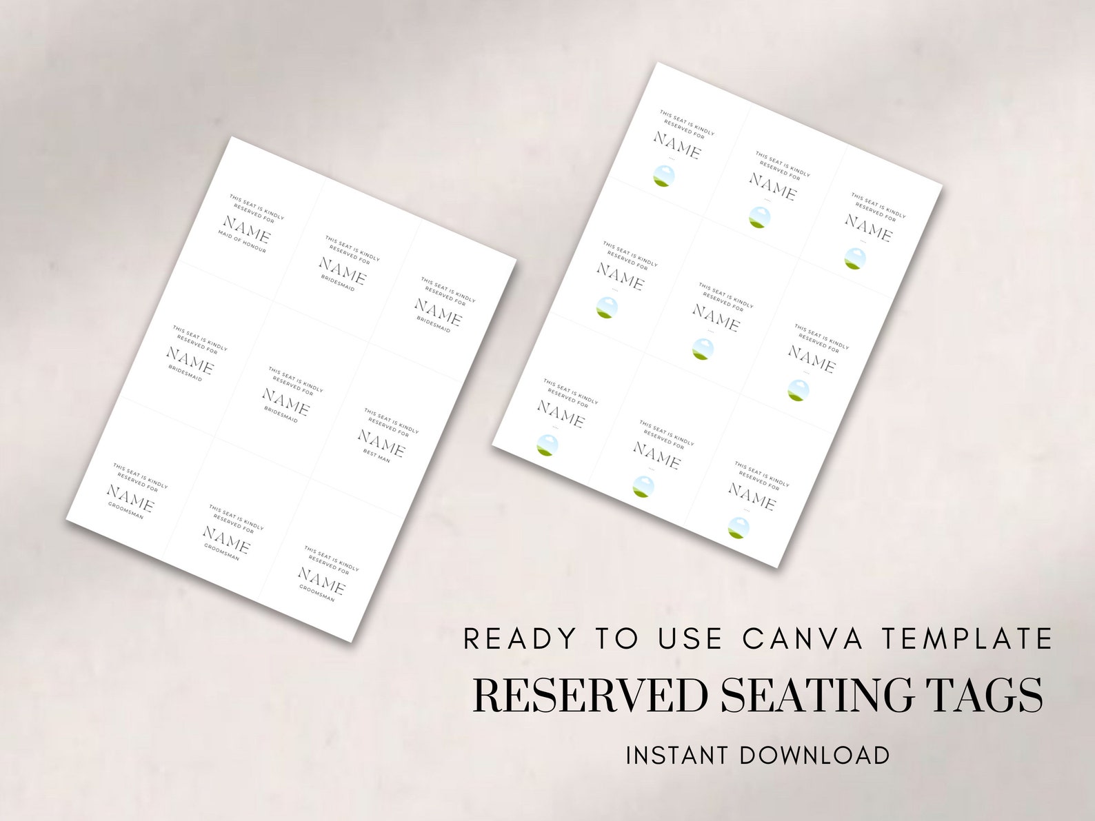 CANVA Reserved Seating Template - Etsy